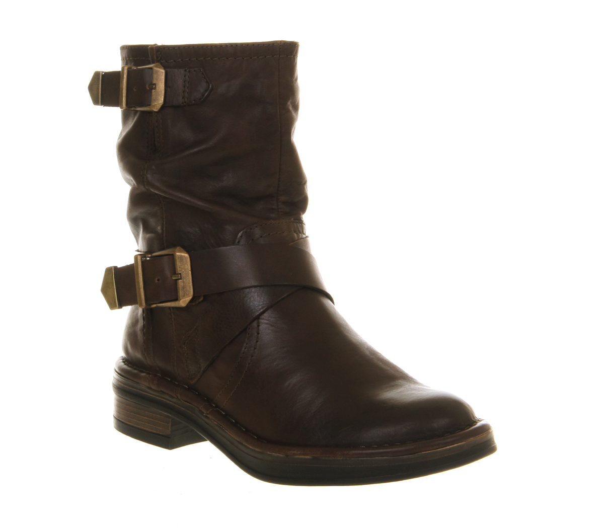 OFFICE Back Track Brown Leather - Women's Ankle Boots