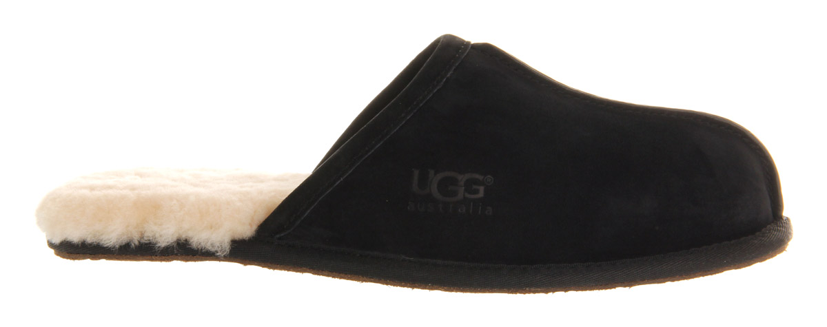 UGG Scuff Slippers Black Suede - Men's Casual Shoes