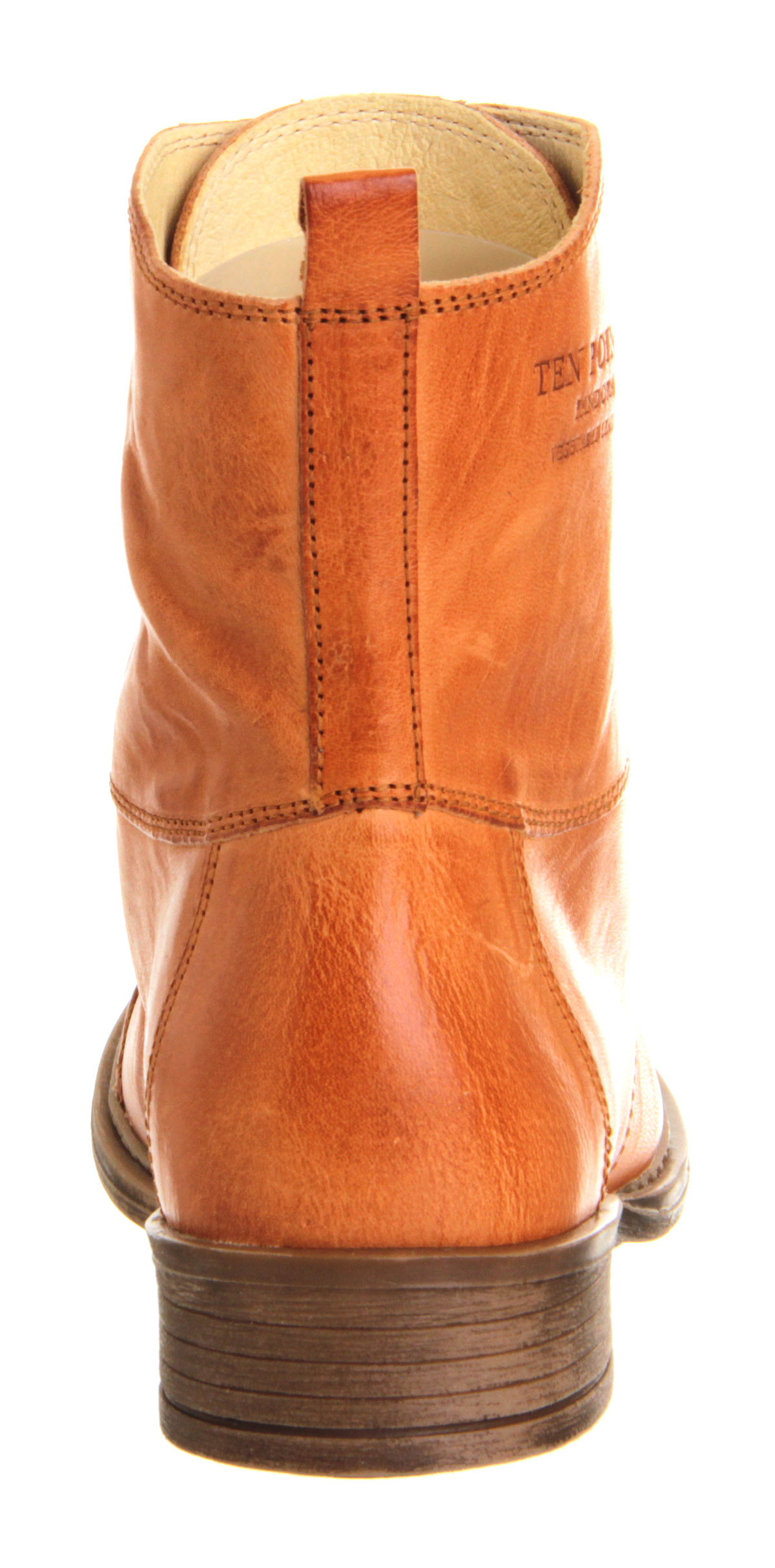 Ten Points Pandora Lace boots Cognac Leather Lined - Women's Ankle Boots