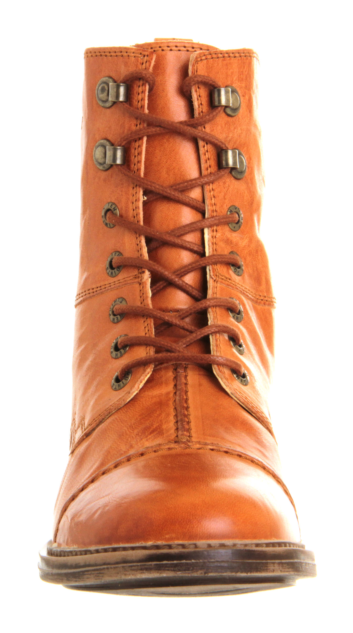 Ten Points Pandora Lace boots Cognac Leather Lined - Women's Ankle Boots