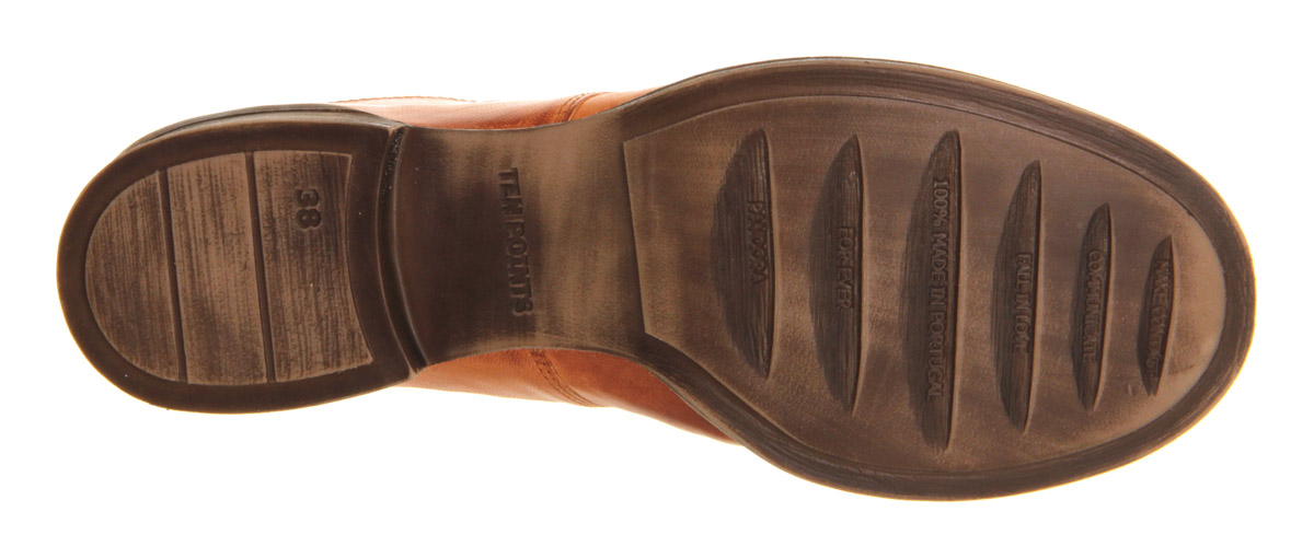 Ten Points Pandora Lace boots Cognac Leather Lined - Women's Ankle Boots