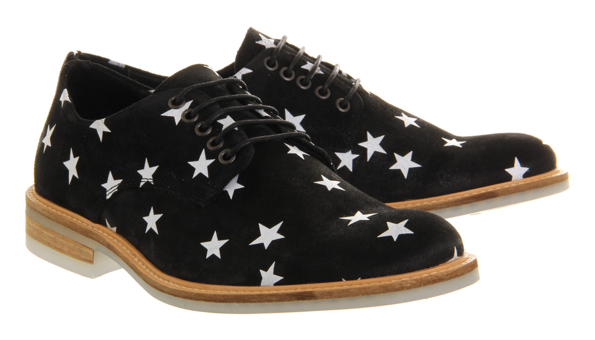 Ask the Missus Jordan Stars Lace Up Black Suede White Stars - Men's ...