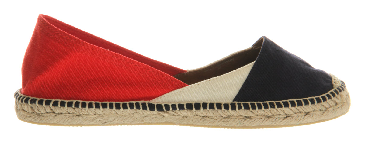 Gaimo for OFFICE Kalifornia Flat Espadrille Red Navy - Flat Shoes for Women
