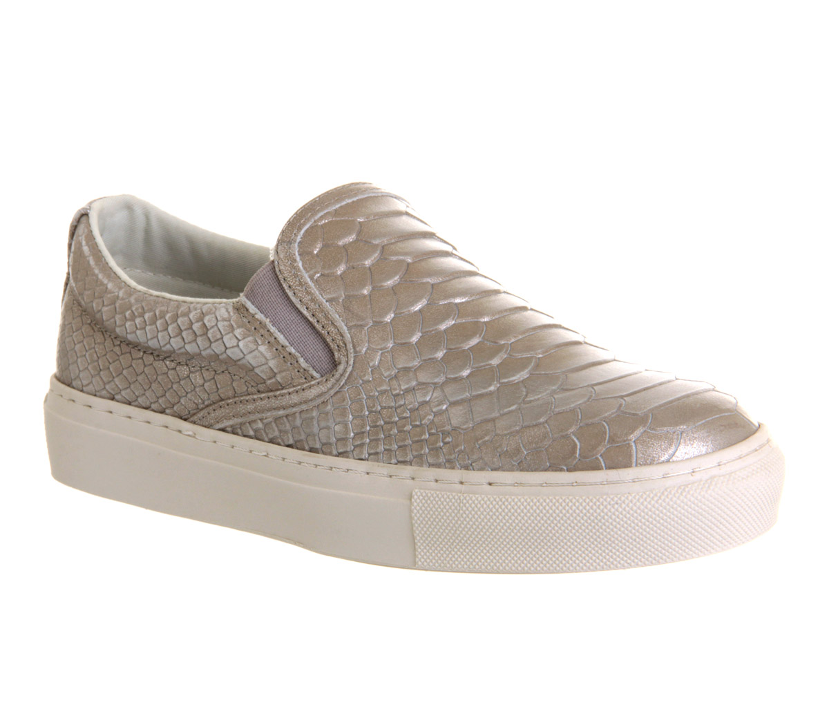 OFFICE Kilter Slip On Silver Leather - Flat Shoes for Women