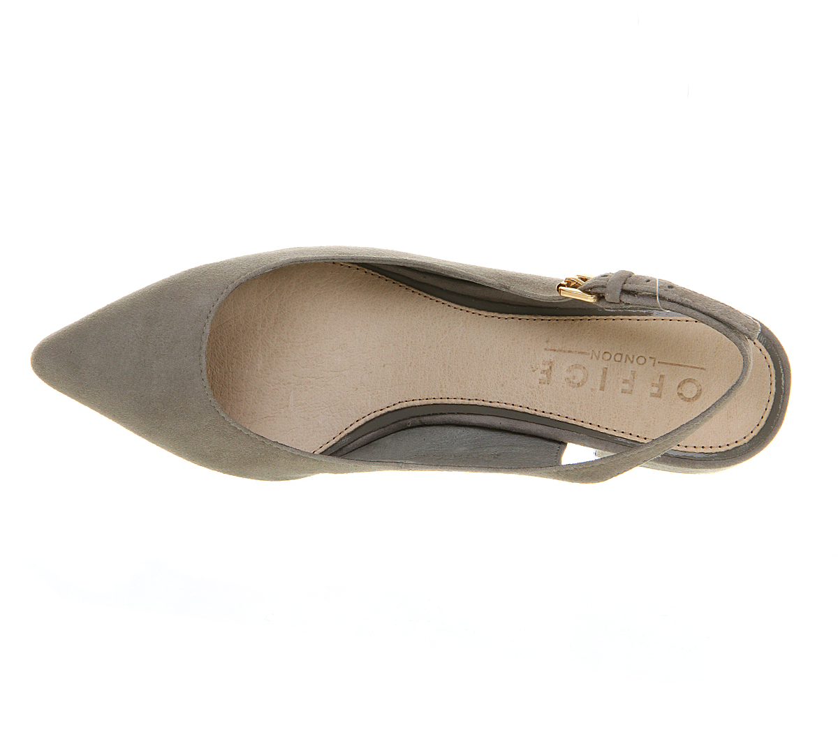 OFFICE Gail Slingback Grey Suede - Mid Heels