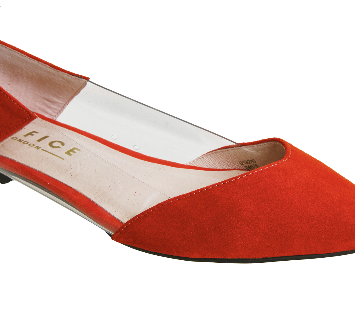 OFFICE Detour Point Pumps Red Suede - Flat Shoes for Women