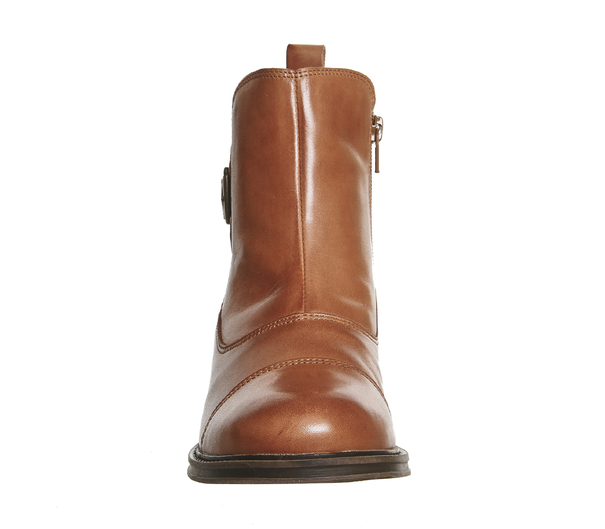 Ten Points Pandora Strap Boots Cognac Leather - Women's Ankle Boots
