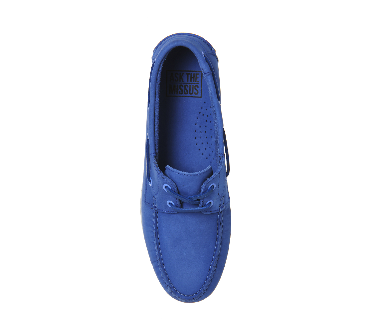 Ask the Missus Dinghy Boat Shoes Cobalt Nubuck Clear Sole - Men's ...