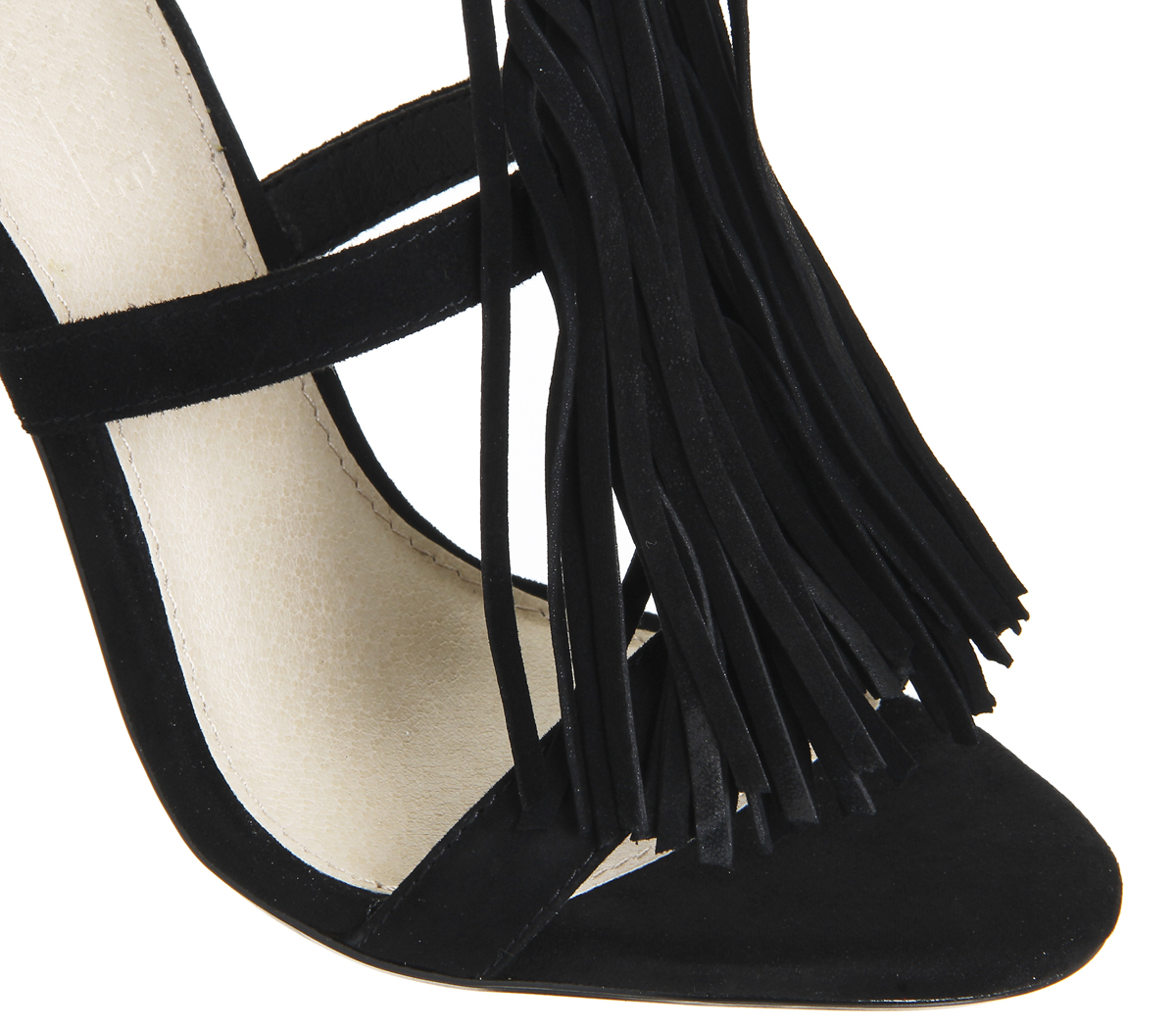 OFFICE Aloha Fringe Heels Black Suede - High Heels
