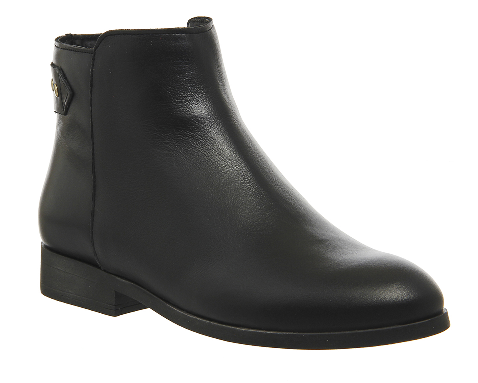 OFFICE Intro Back Strap Boots Black Leather - Women's Ankle Boots