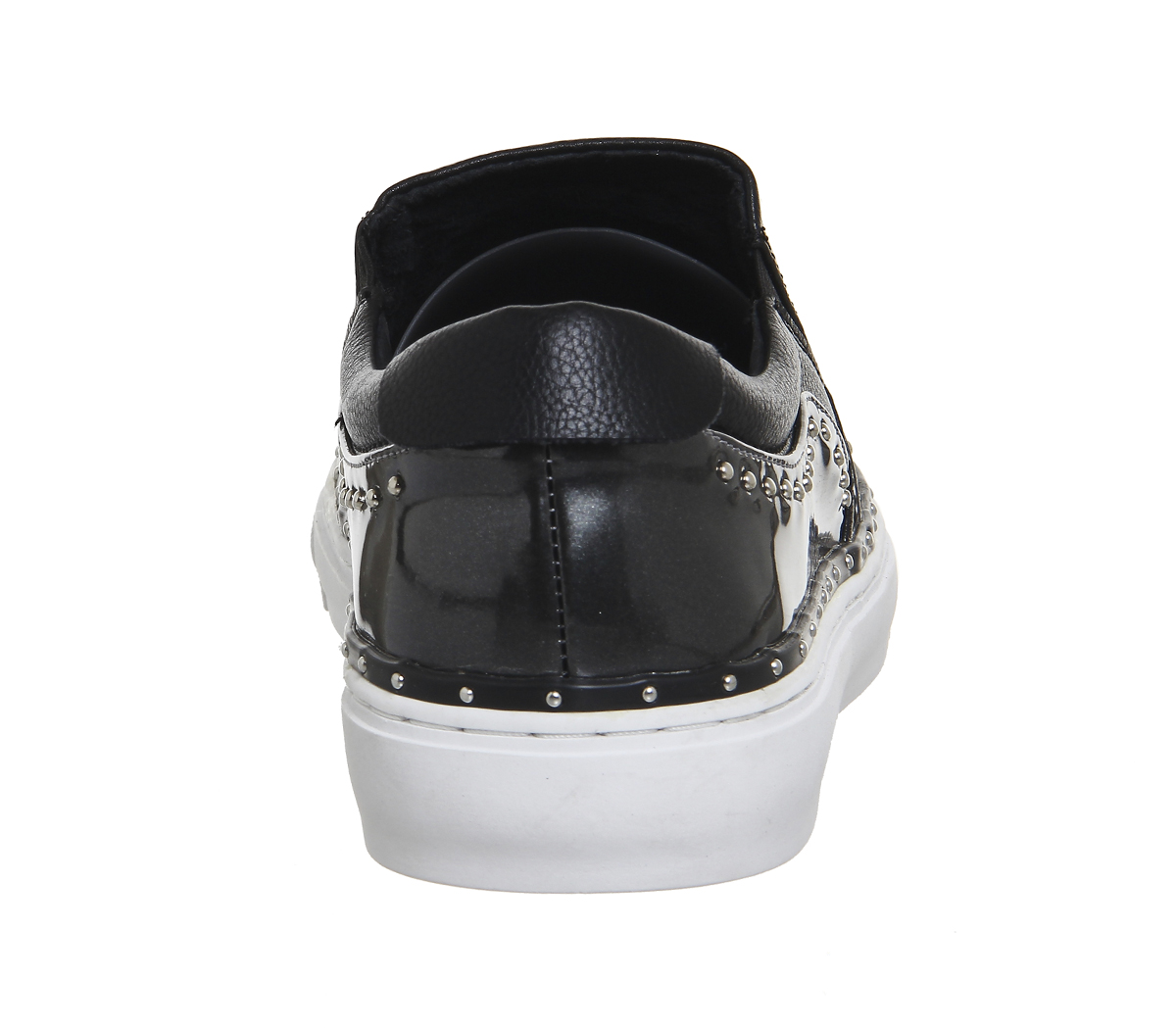 OFFICE Precious Studded Slip On Trainers Silver Pewter - Flat Shoes for ...