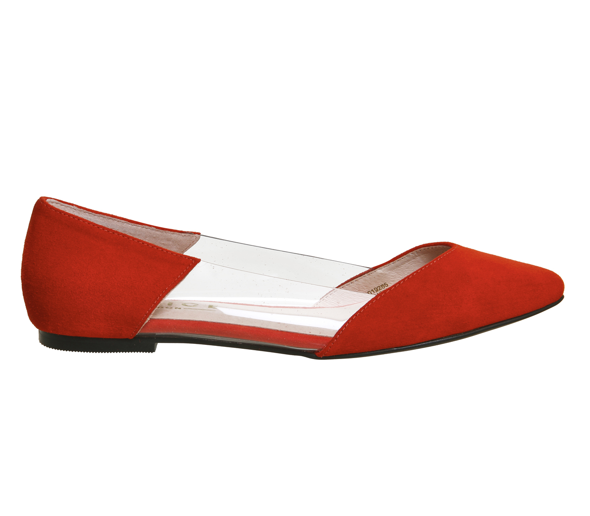 OFFICE Detour Point Pumps Red Suede - Flat Shoes for Women