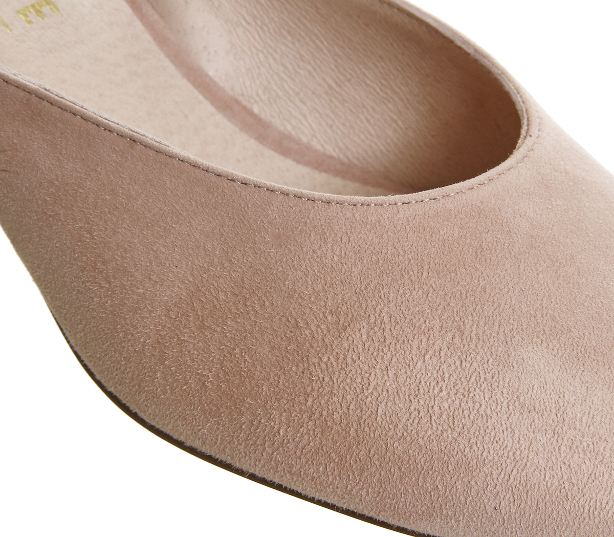 OFFICE Fleeting Closed Toe Mules Pink Suede - Mid Heels