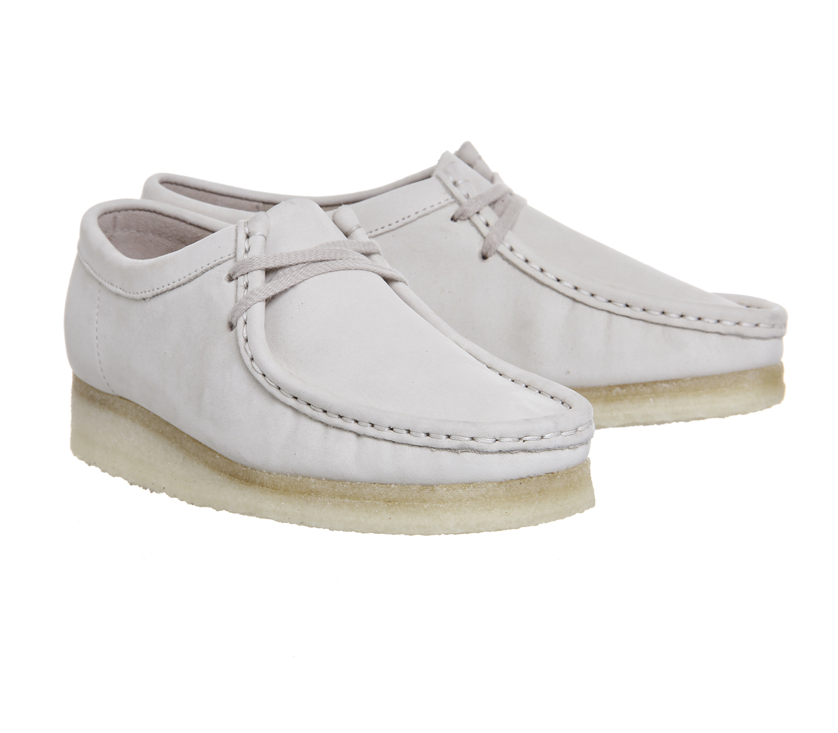 Clarks Originals Wallabee Shoe Off White Suede - Flat Shoes for Women
