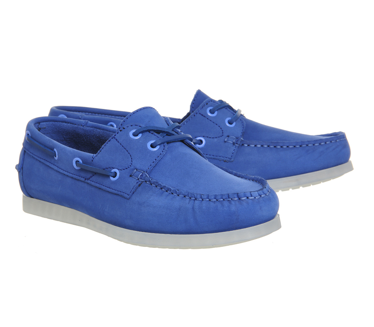 Ask the Missus Dinghy Boat Shoes Cobalt Nubuck Clear Sole - Men's ...