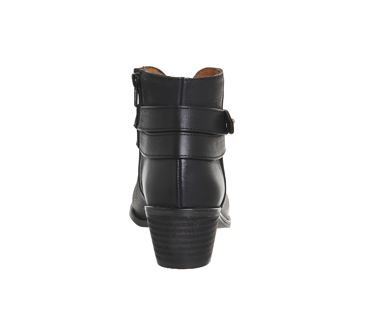 OFFICE Loyal Strap Detail Boots Black Leather - Women's Ankle Boots