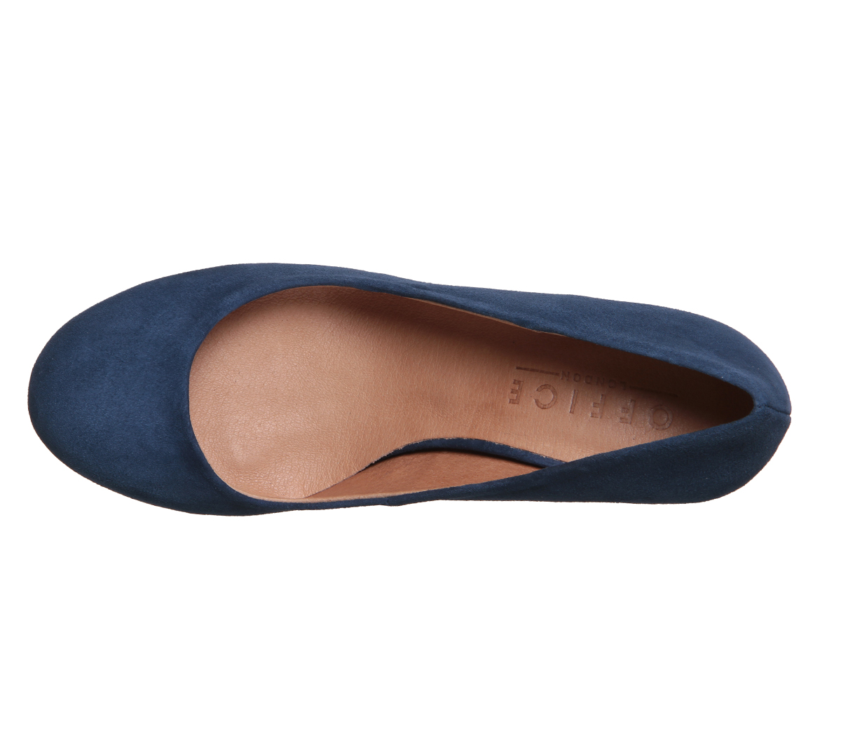 OFFICE Willow Round Toe Court Navy Suede - Mid Heels