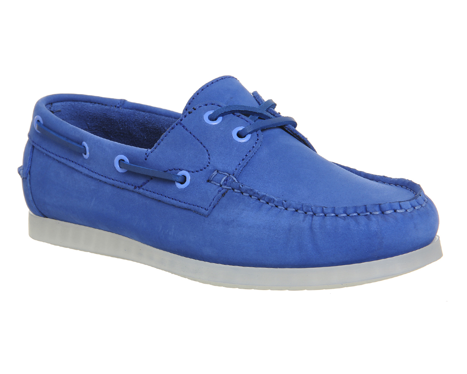 Ask the Missus Dinghy Boat Shoes Cobalt Nubuck Clear Sole - Men's ...