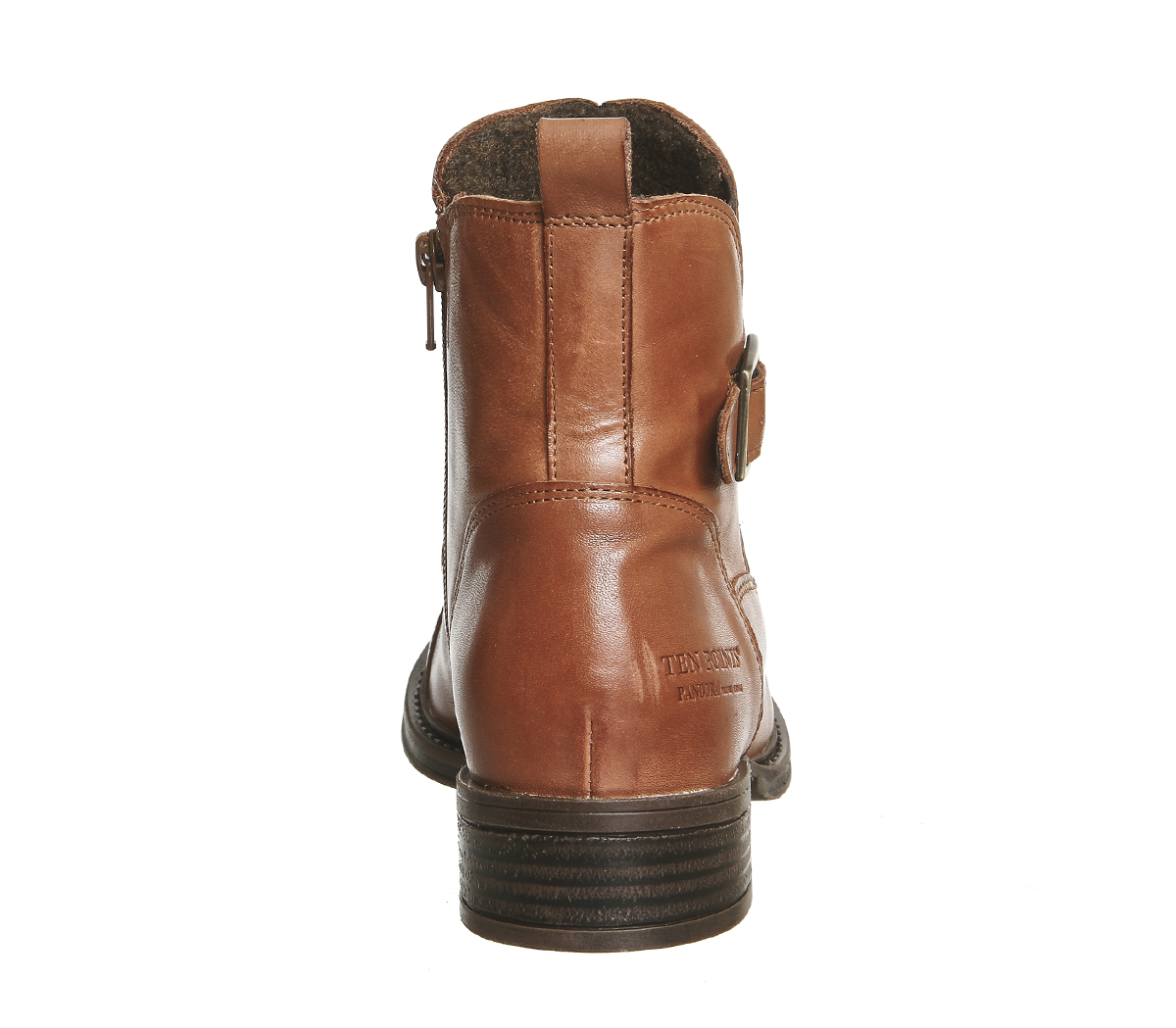 Ten Points Pandora Strap Boots Cognac Leather - Women's Ankle Boots