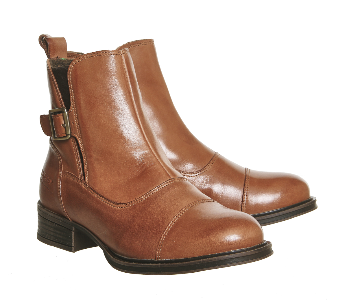 Ten Points Pandora Strap Boots Cognac Leather - Women's Ankle Boots